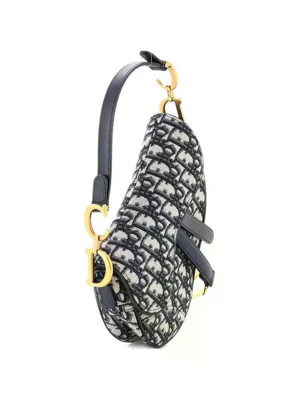 Dior Saddle Oblique Canvas Mini Shoulder Bag - Blue