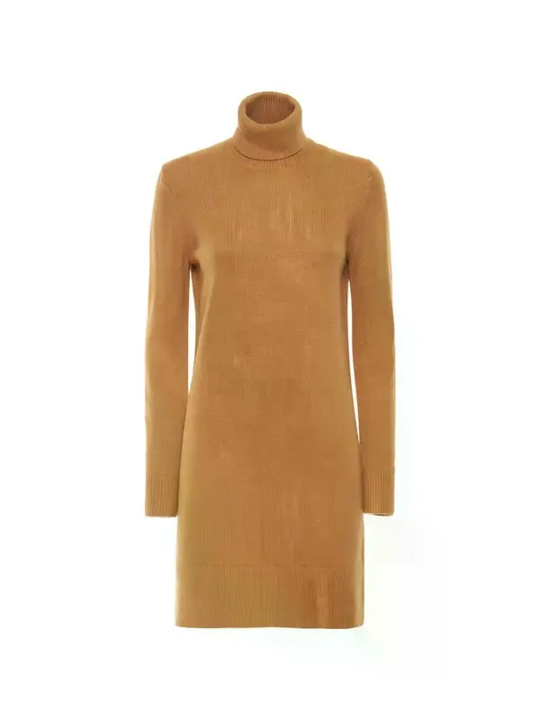 Michael Kors High-neck Ribbed Knit Midi Dress