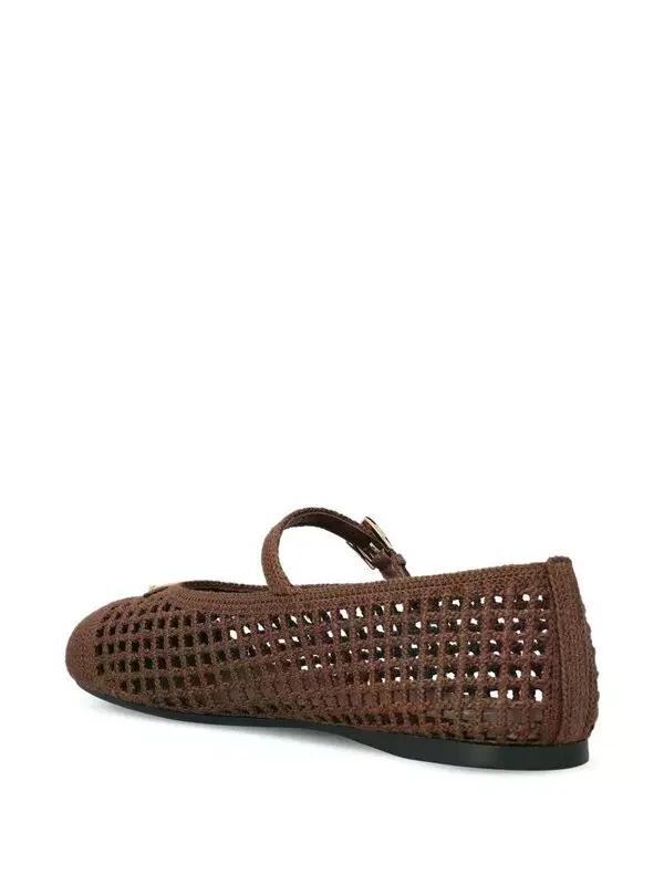Prada Openwork Strap Ballerinas - Brown