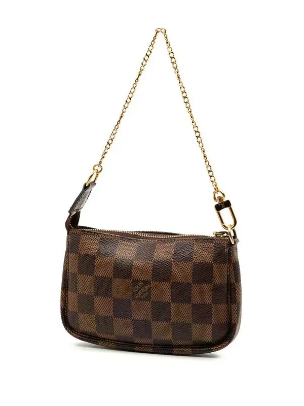 LOUIS VUITTON 2019 Damier Ebene Mini Pochette Accessoires Handbag - Brown