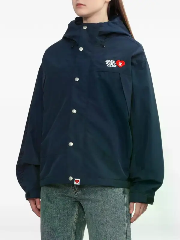 A BATHING APE Logo Hooded Jacket - Blue