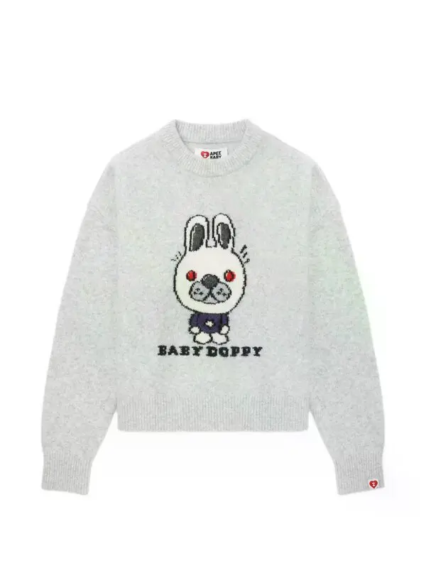 A BATHING APE Graphic Knit Jumper - Grey