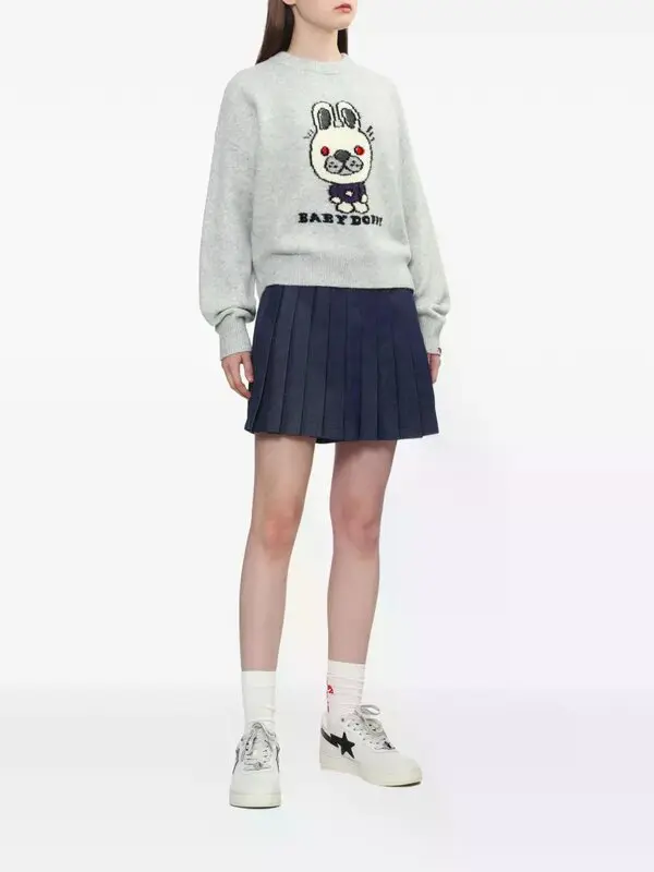 A BATHING APE Graphic Knit Jumper - Grey