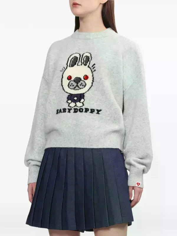 A BATHING APE Graphic Knit Jumper - Grey