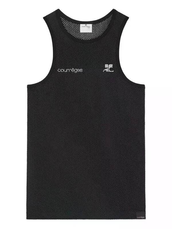 COURREGES Logo Mesh Vest - Black