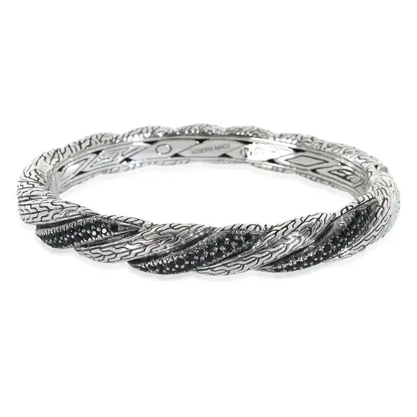 John Hardy Sterling Silver Sapphire Twist Chain Lava Bangle Bracelet - Sterling_silver