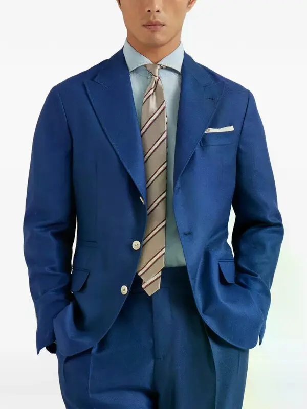 Brunello Cucinelli Peak-lapels Blazer - Blue