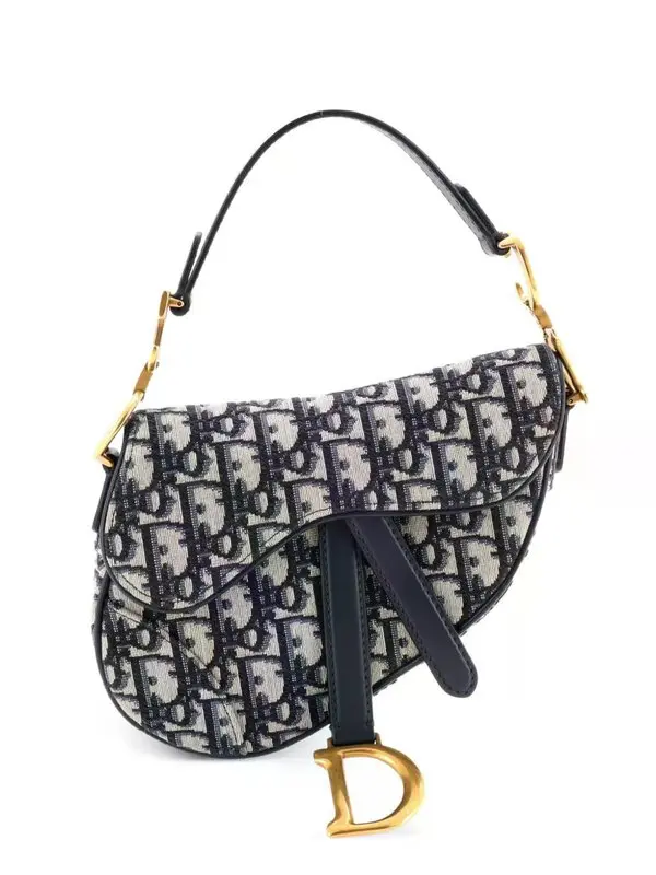 Dior Saddle Oblique Canvas Mini Shoulder Bag - Blue