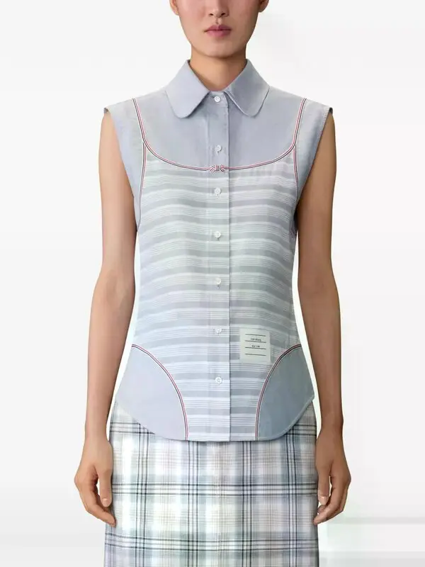 Thom Browne Striped Sleeveless Shirt