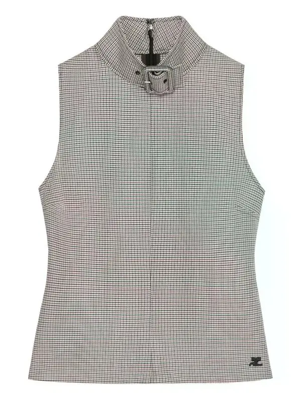 COURREGES Houndstooth Top With Buckle Detail