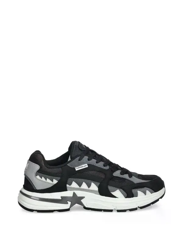 A BATHING APE Shark Sta #1 Panelled Sneakers - Black