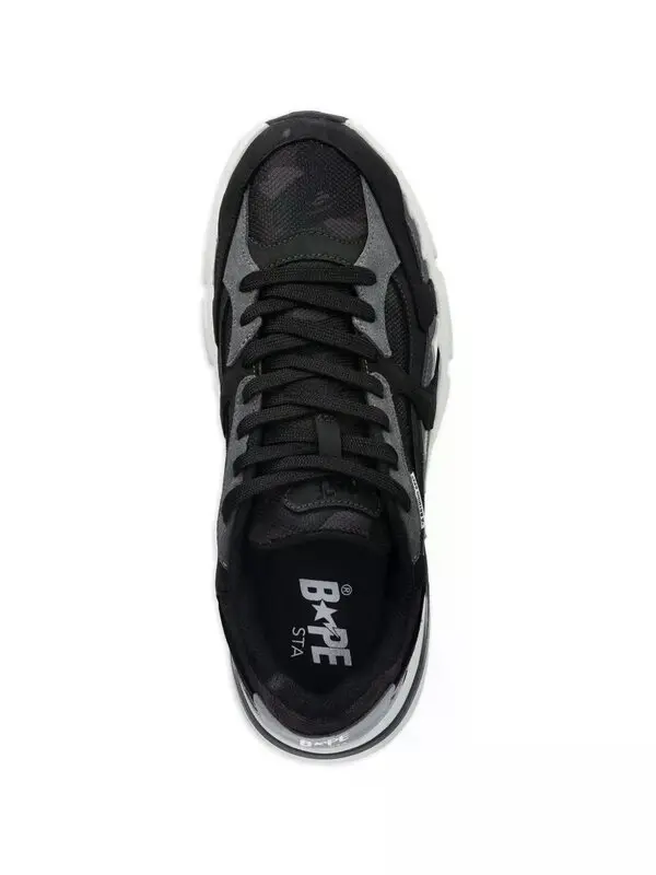 A BATHING APE Shark Sta #1 Panelled Sneakers - Black
