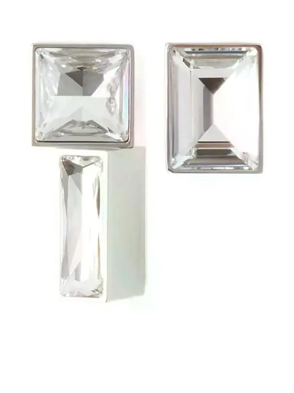 LANVIN Crystal-embellished Bar Clip-on Earrings - Silver