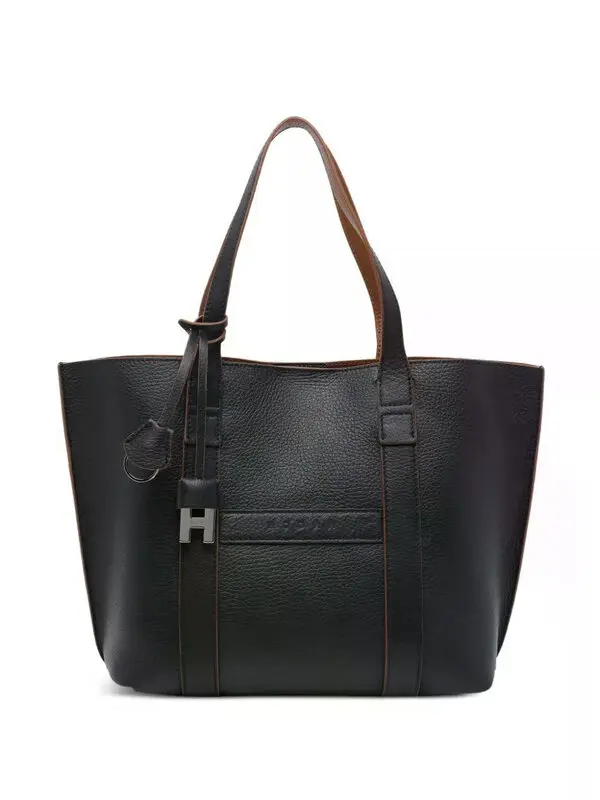Hogan Leather Tote Bag - Black