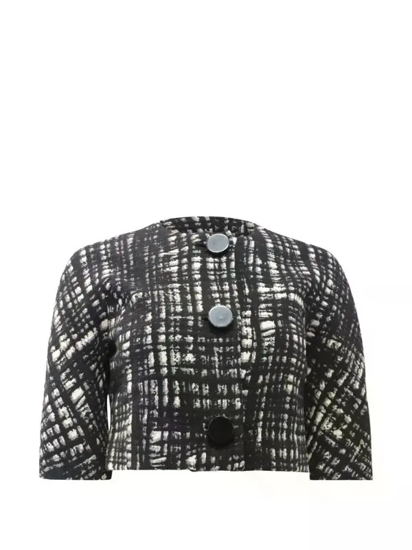 Michael Kors Tweed Single-breasted Cropped Blazer