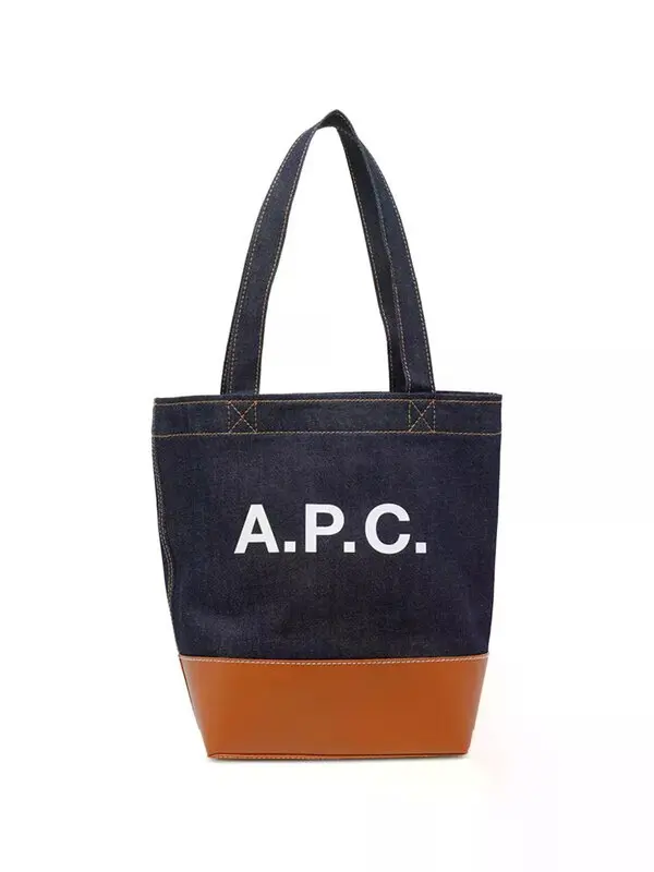 A.p.c. Tote Bag With Logo Detail - Blue
