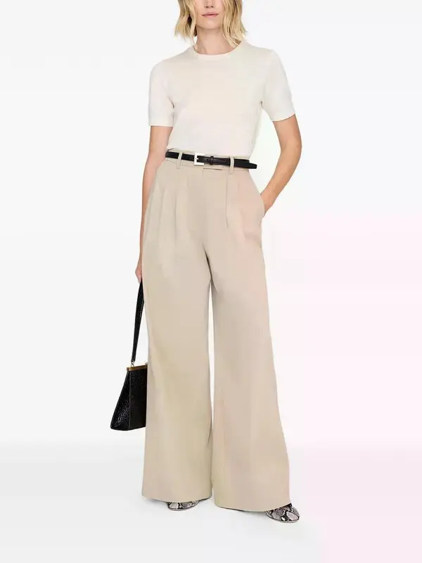 ANINE BING Lou Pleated Trousers - Neutrals