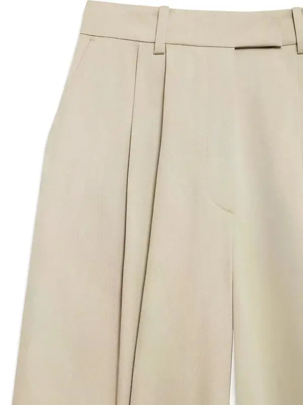 ANINE BING Lou Pleated Trousers - Neutrals