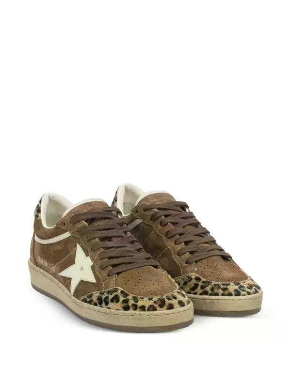 GOLDEN GOOSE Ball Star Leopard-print Sneakers - Brown