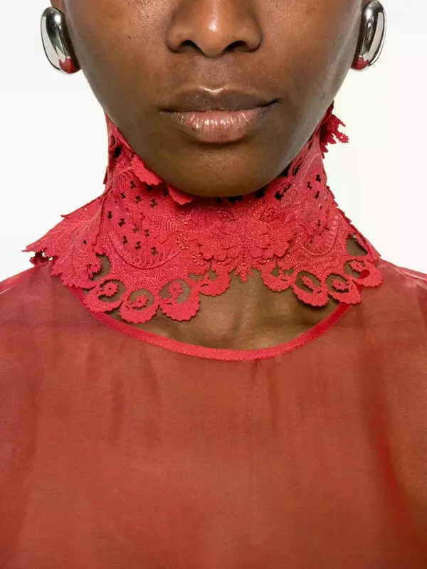 Zimmermann Rebellion Lantern Mini Dress With Lace Collar
