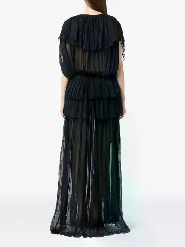 Blumarine Ruffled Lace Dress - Black