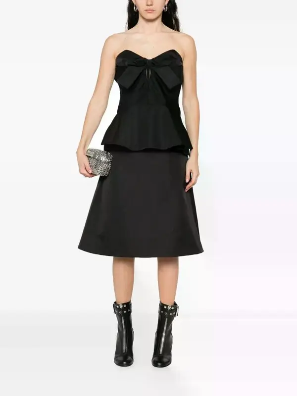 Alexander McQueen Bow-detailed Peplum Top