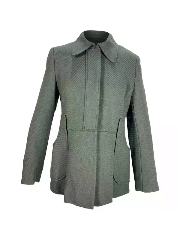 Prada Herringbone Single-breasted Pea Coat