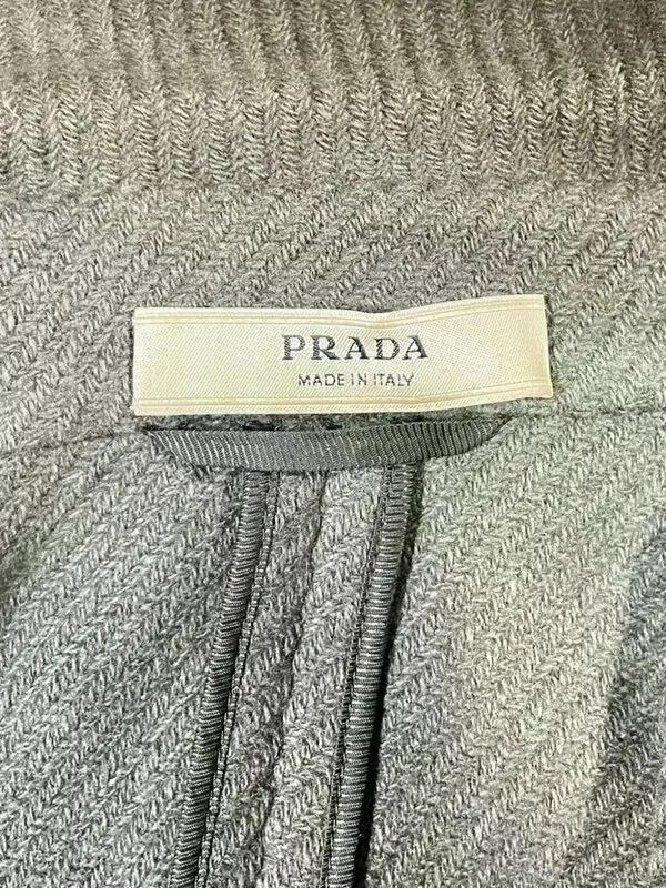 Prada Herringbone Single-breasted Pea Coat