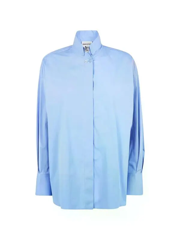 SEMICOUTURE Buttoned Long-sleeve Shirt - Blue