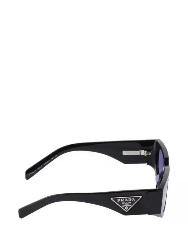 Prada Rectangle-frame Sunglasses With Triangle Logo - Black