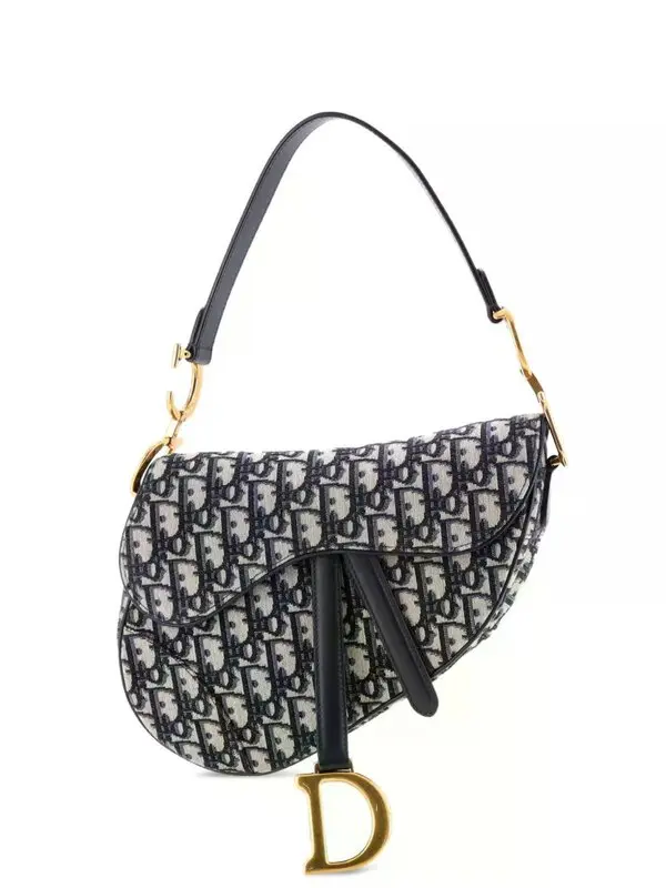 Dior Saddle Handbag Oblique Canvas Medium - Blue
