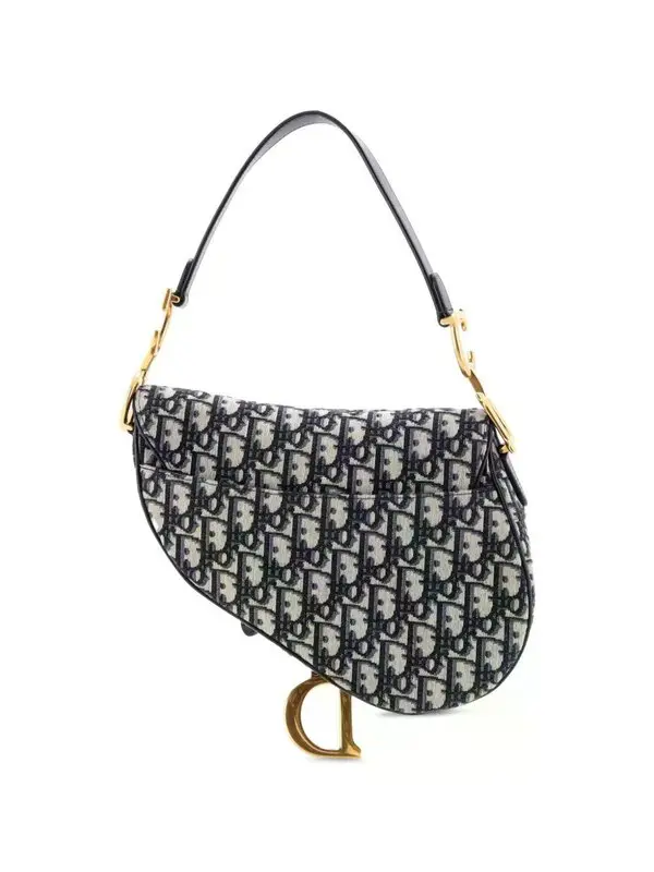 Dior Saddle Handbag Oblique Canvas Medium - Blue