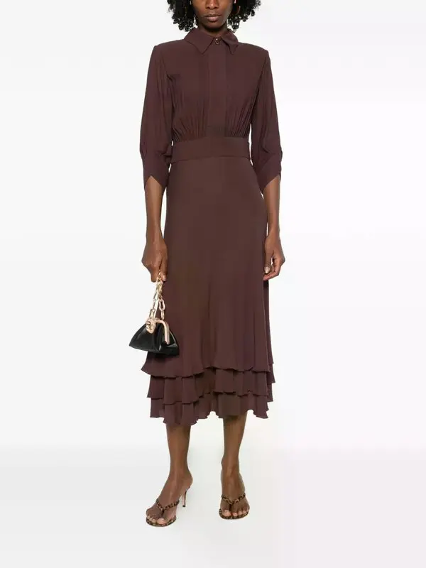Elisabetta Franchi Tiered Ruffled Midi Dress
