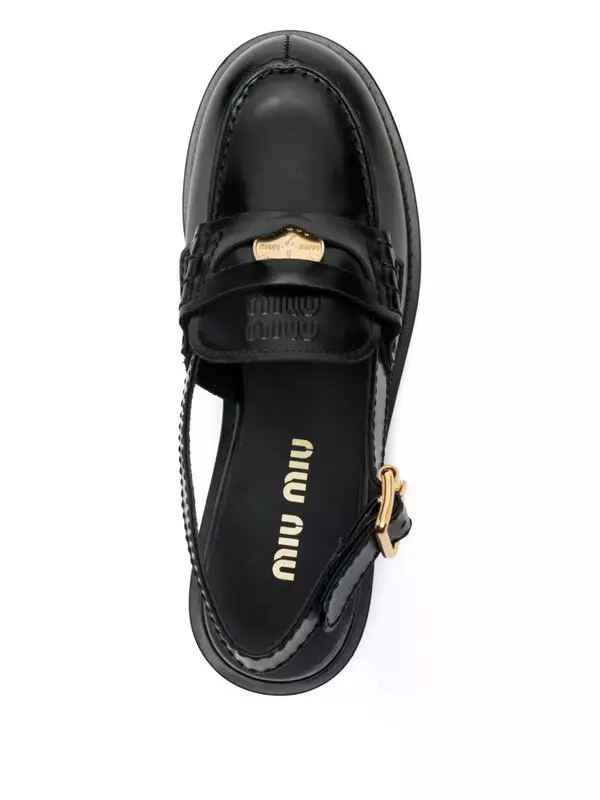 Miu Miu Logo-plaque Slingback Loafers