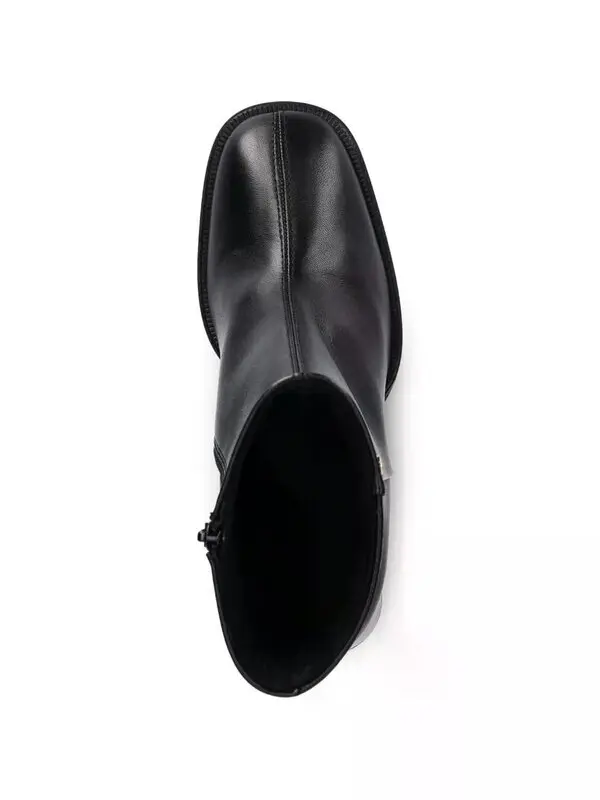 Furla Square Heel Zip Up Boots
