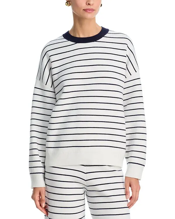 French Connection Marley Striped Sweater - White/marine