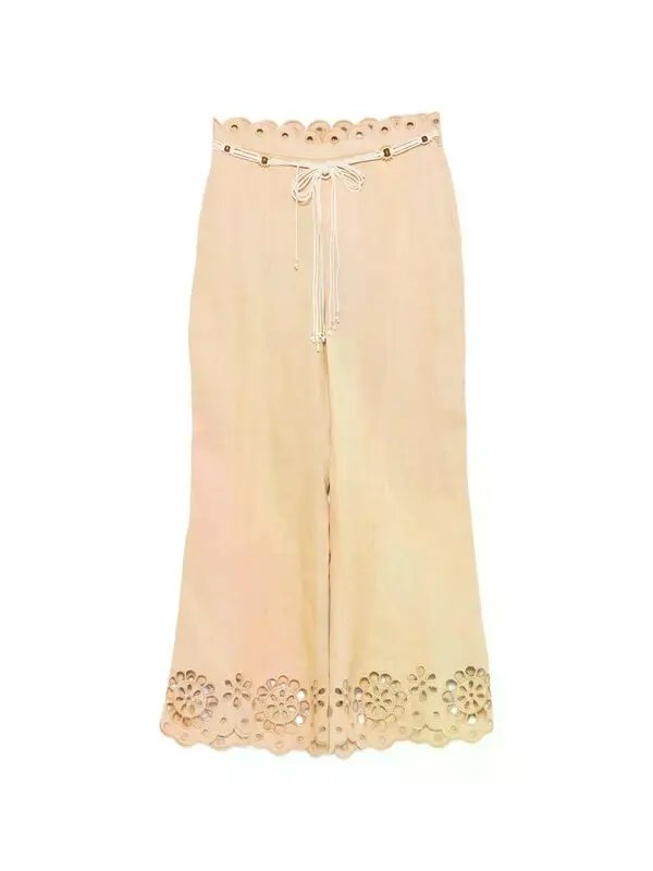 Zimmermann Eyelet-detail Trousers - Neutrals