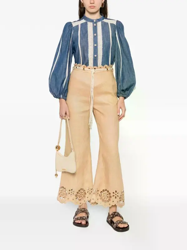 Zimmermann Eyelet-detail Trousers - Neutrals