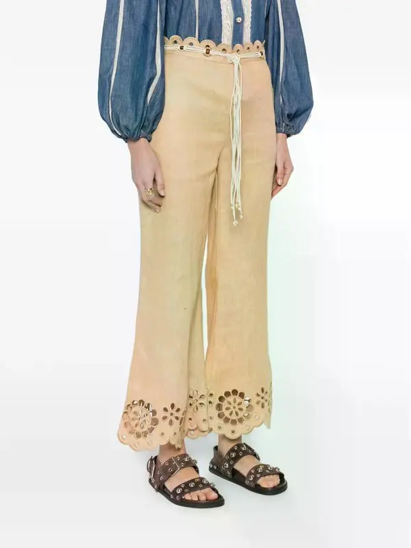 Zimmermann Eyelet-detail Trousers - Neutrals
