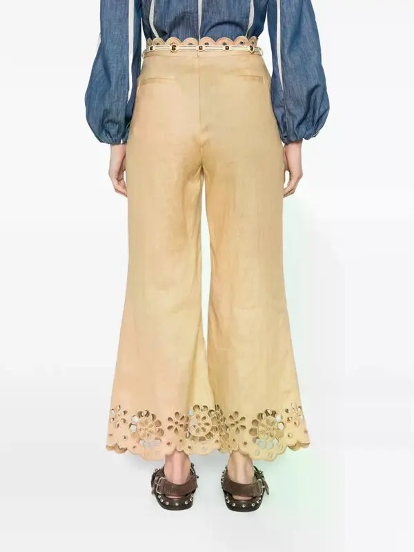 Zimmermann Eyelet-detail Trousers - Neutrals