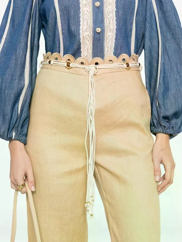 Zimmermann Eyelet-detail Trousers - Neutrals