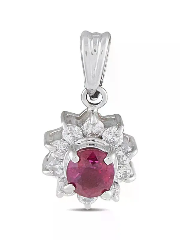 LB EXCLUSIVE Ruby And Diamond Platinum Pendant - Silver