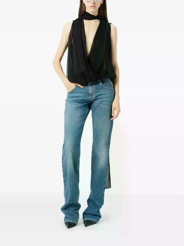 Blumarine Georgette Sash Top - Black