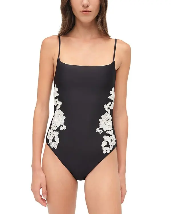 Simkhai Juniper Low Back Swimsuit - Black Multi