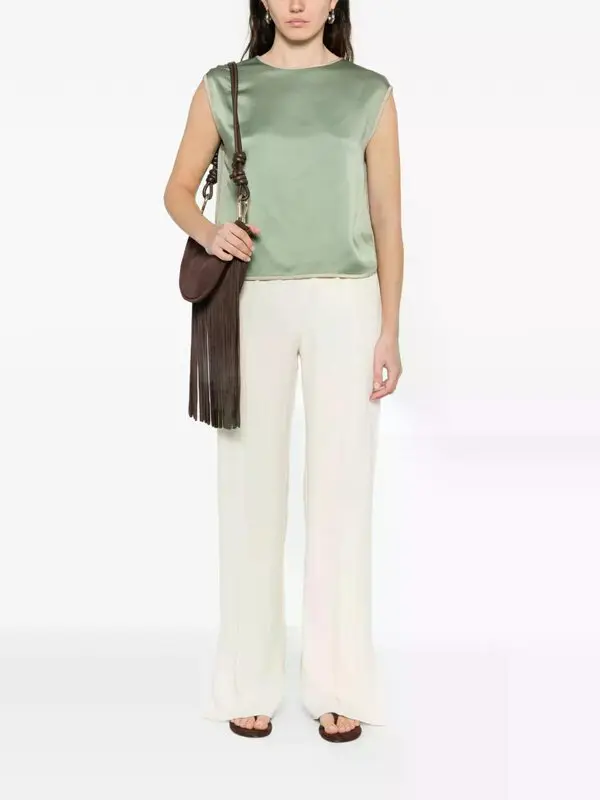 FORTE_FORTE Trimmed Blouse - Green