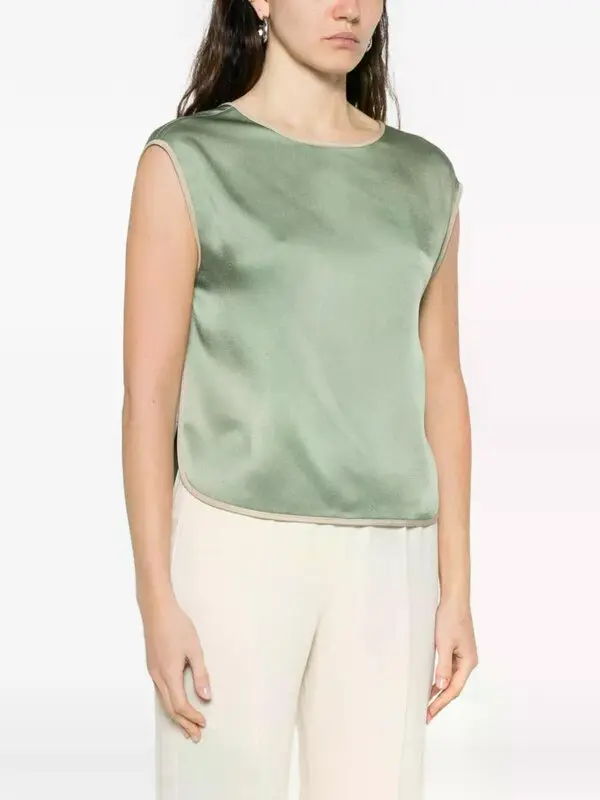 FORTE_FORTE Trimmed Blouse - Green