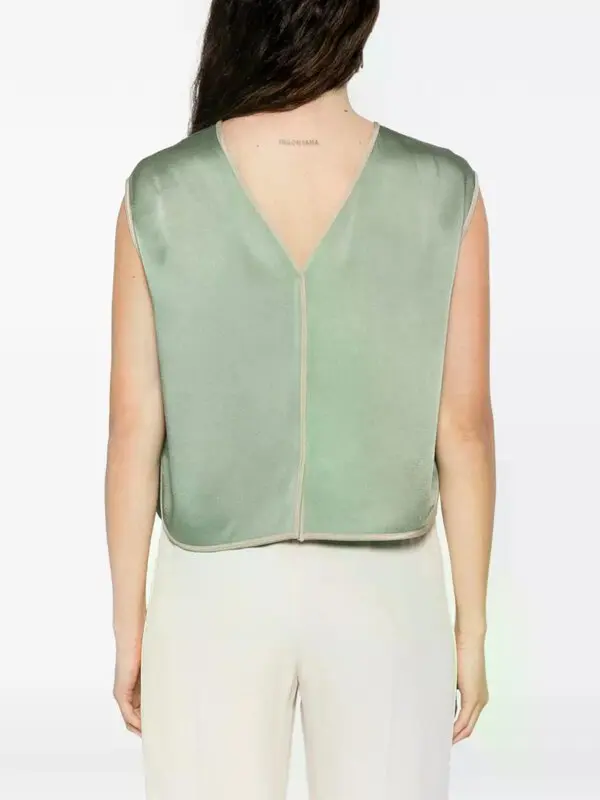 FORTE_FORTE Trimmed Blouse - Green