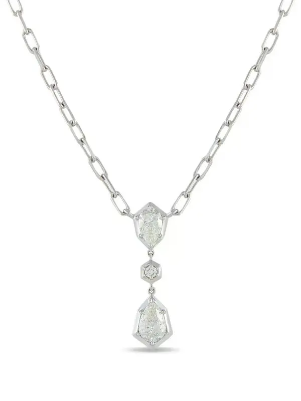 LB EXCLUSIVE Diamond 18k White Gold Necklace - Silver