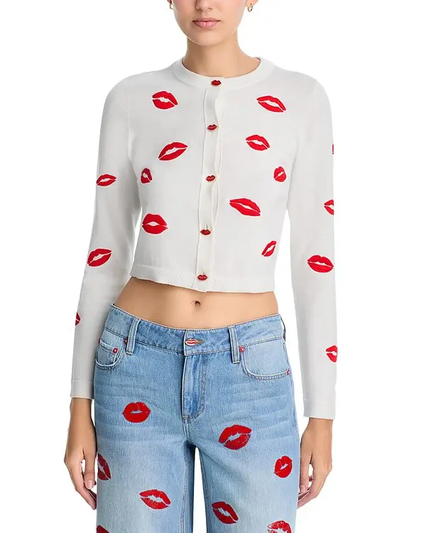 Alice + Olivia Daroda Lip Cardigan Sweater