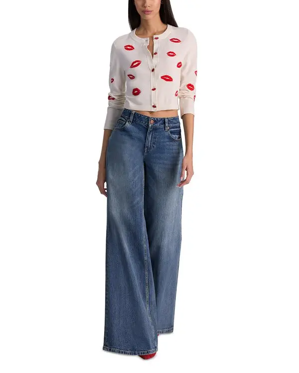 Alice + Olivia Daroda Lip Cardigan Sweater